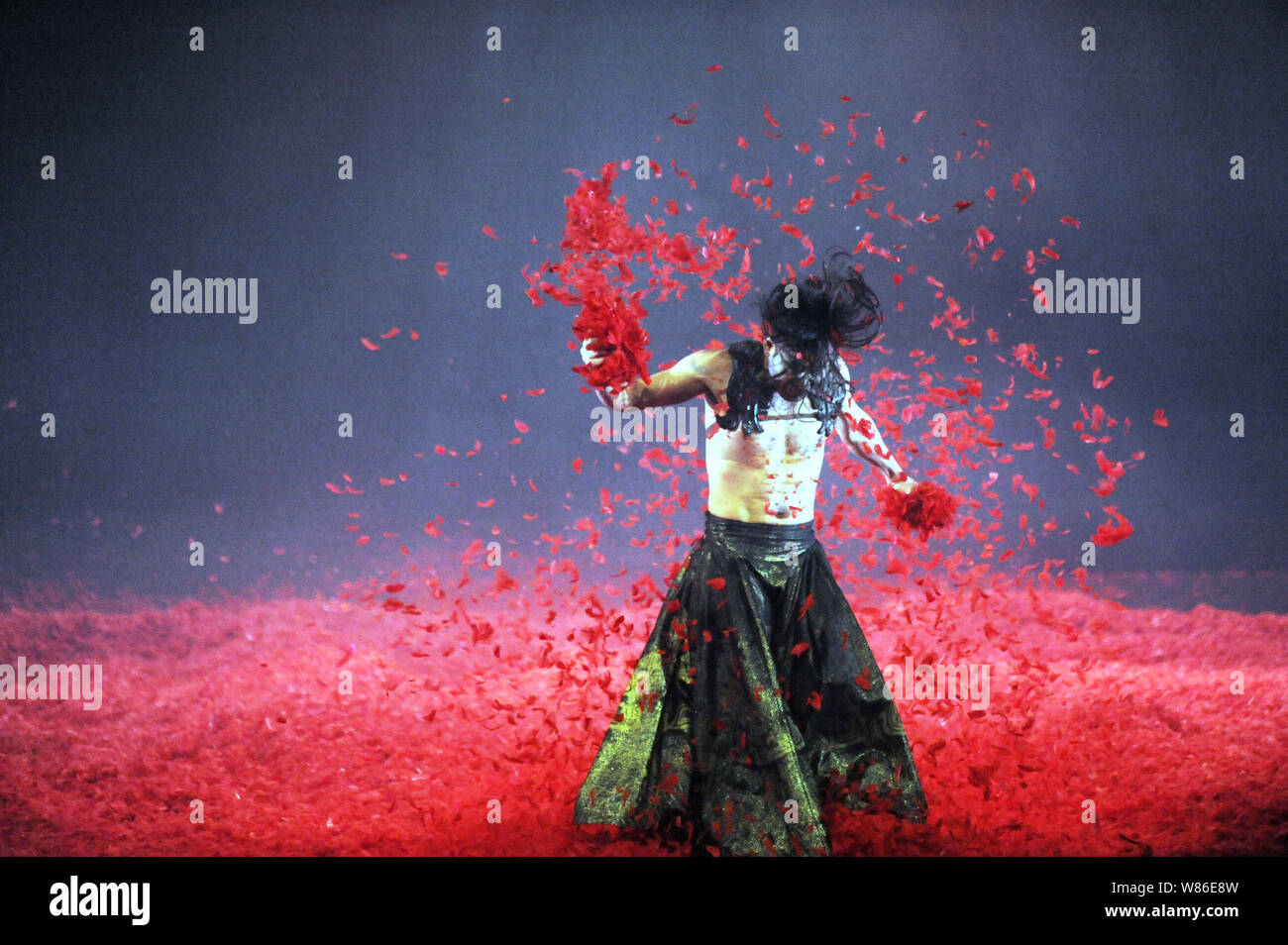 A Chinese dancer performs during a performance of Yang Liping's new ...