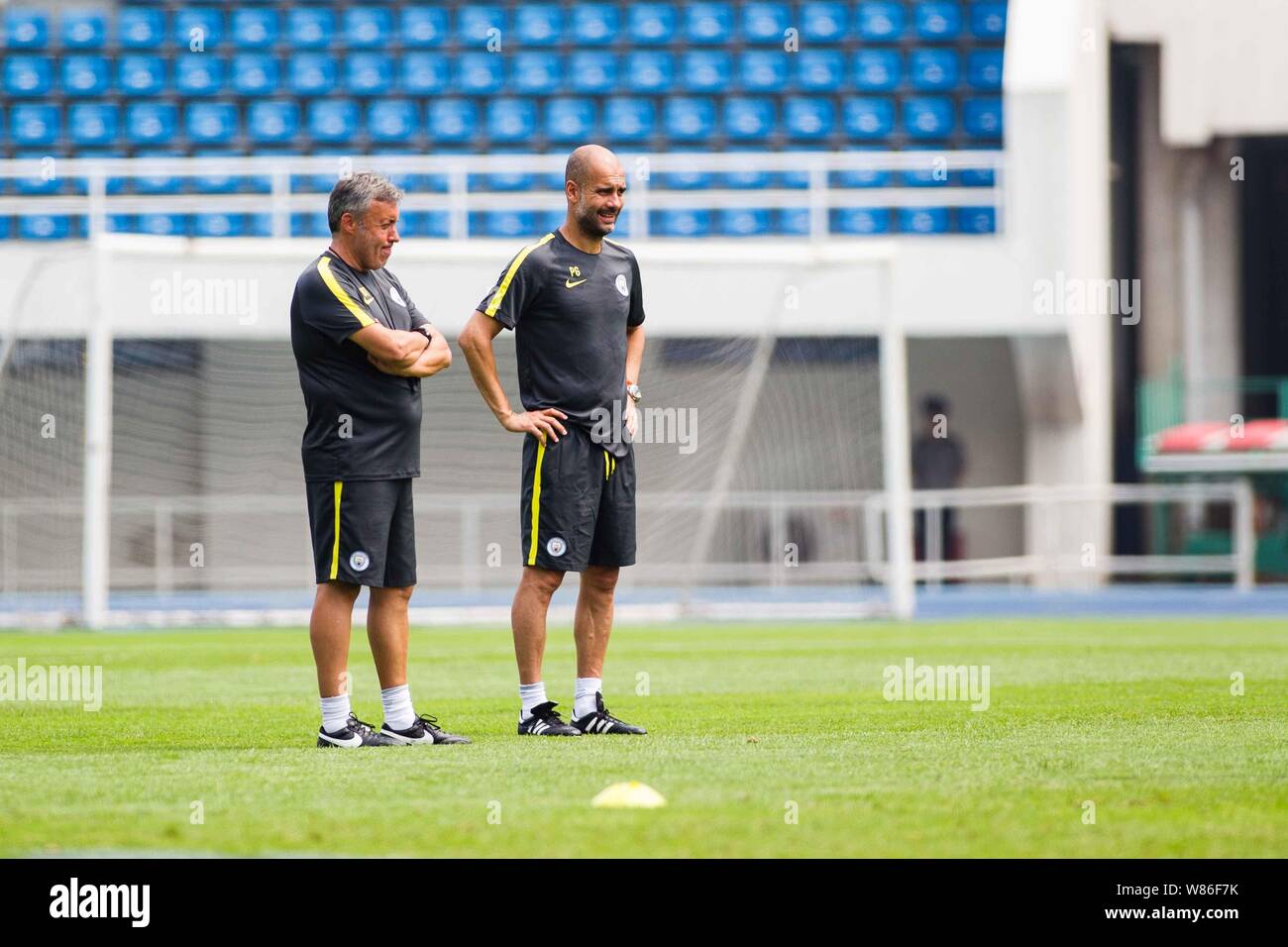 Manchester City Pep Guardiola Training High Resolution Stock ...