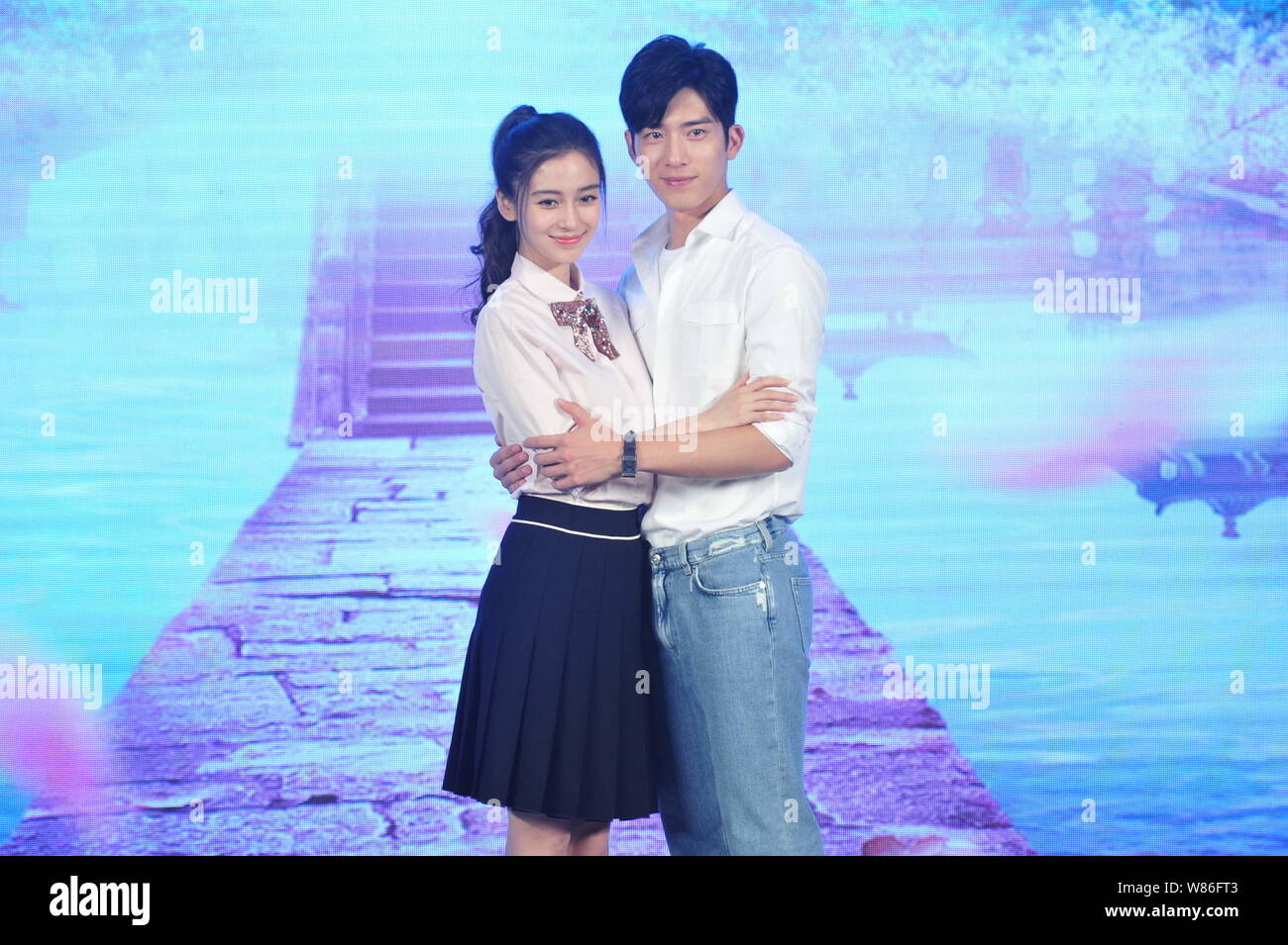 Hong Kong model and actress Angelababy, left, and Chinese actor Jing ...