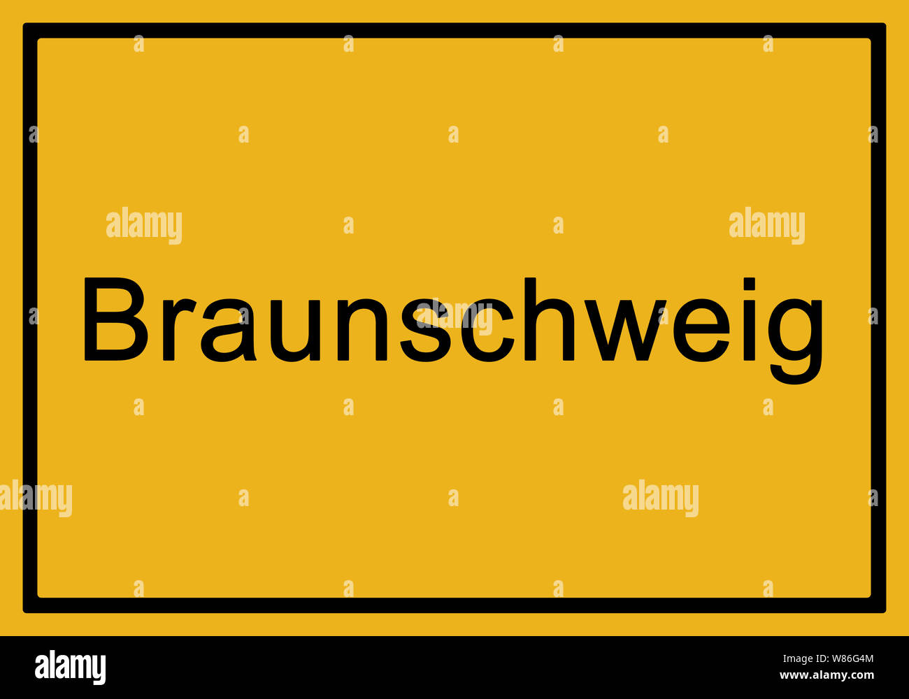 Typical german yellow city sign Braunschweig Stock Photo - Alamy