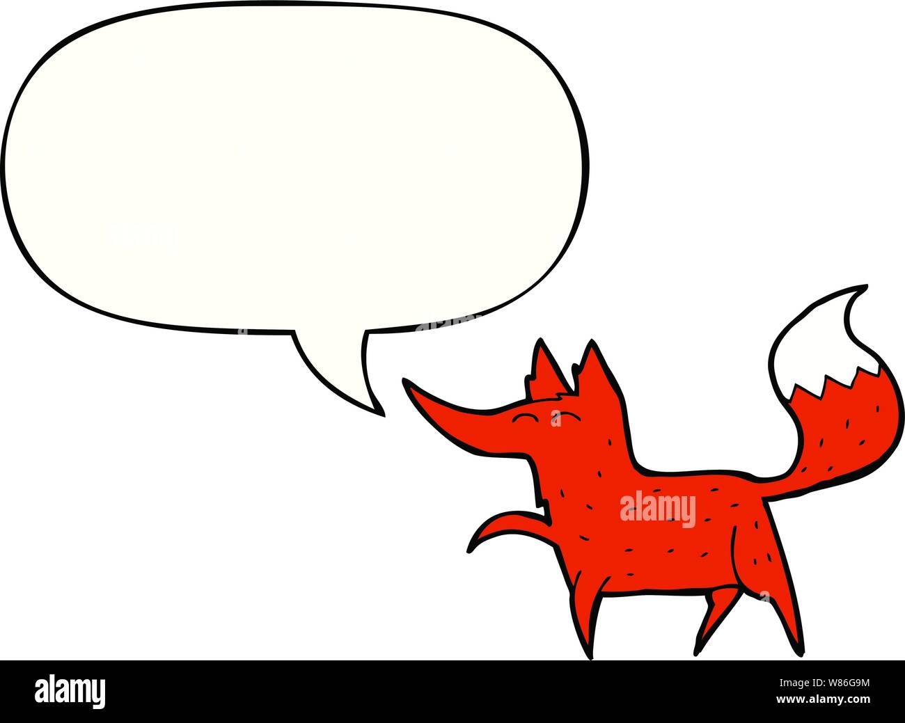 cartoon fox with speech bubble Stock Vector Image & Art - Alamy