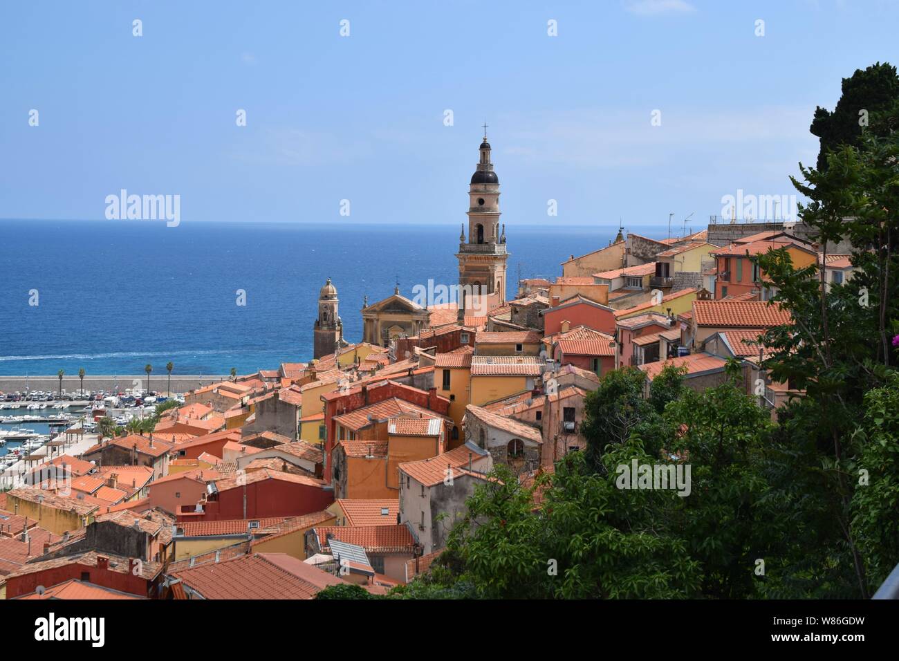 Menton Old Town and sea panoramic view, South of France Stock Photo - Alamy