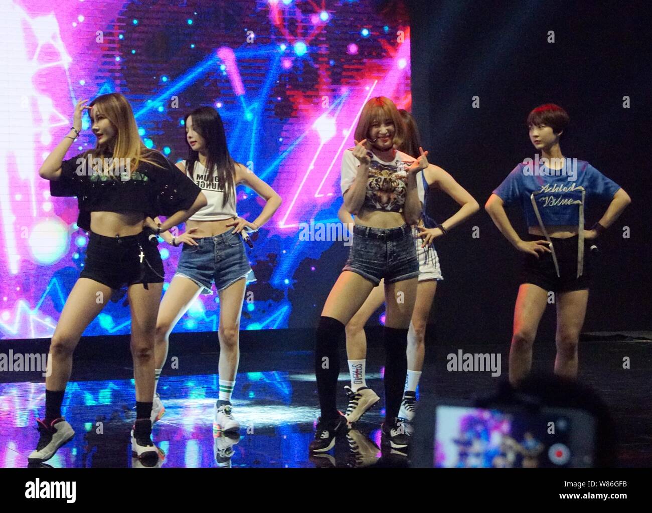 South Korean idol group Exid perform at the 14th China Digital Entertainment Expo, also known as ...