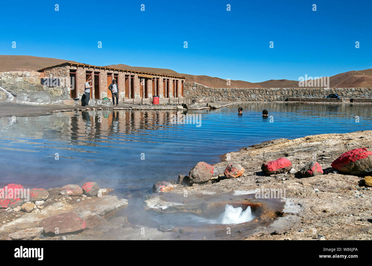 El Tatio Geysers, Atacama desert Chile : Hot spring with swimming pool ...
