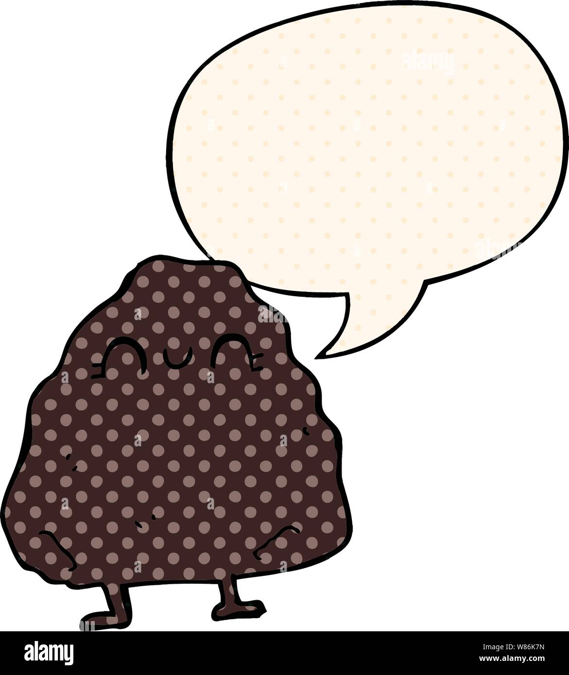 cartoon rock with speech bubble in comic book style Stock Vector Image ...