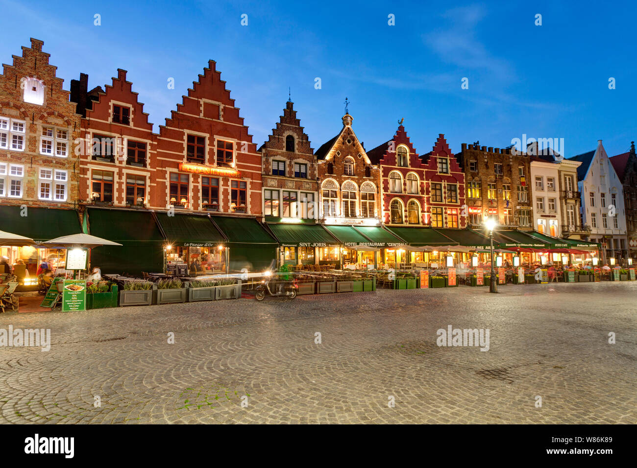 Bruges, Flanders, Belgium: facade of traditional Flemish buildings in ...