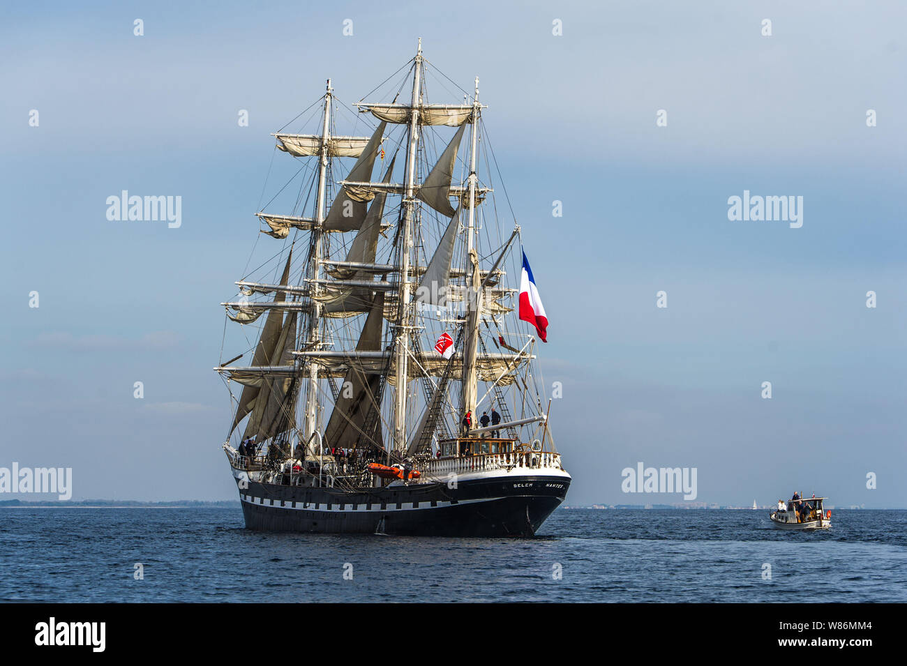 Port Vendres (southern France): the Belem, a steel hulled three-masted ...