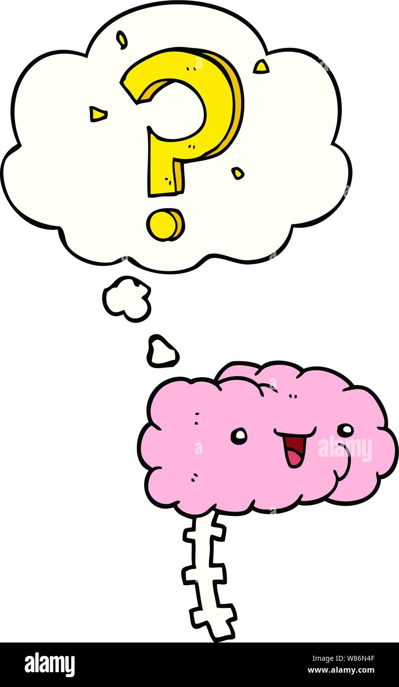 Cute cartoon brain question Stock Vector Images - Alamy