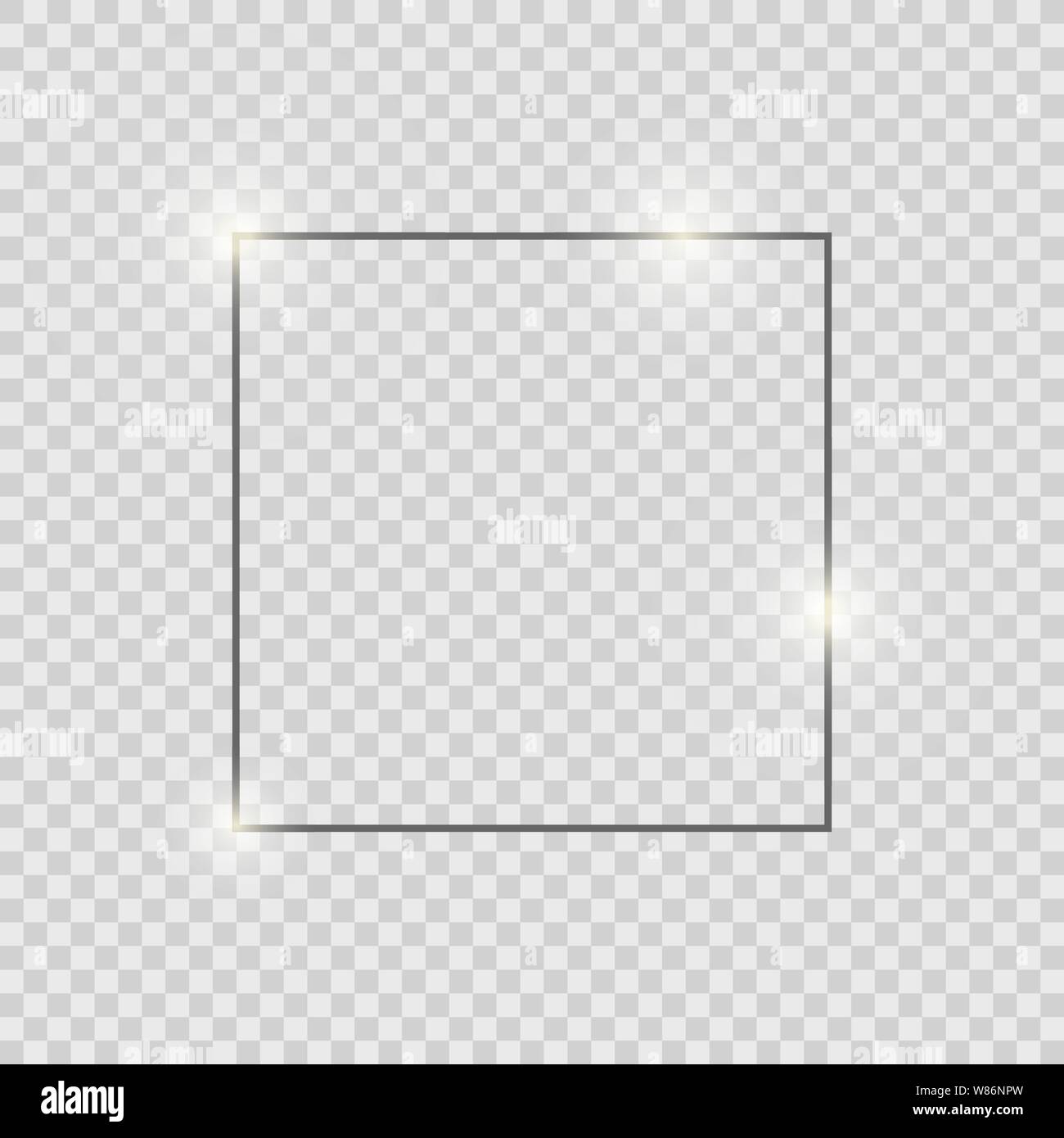 Gray shiny glowing vintage frame with shadows isolated on transparent background. Gray luxury ...