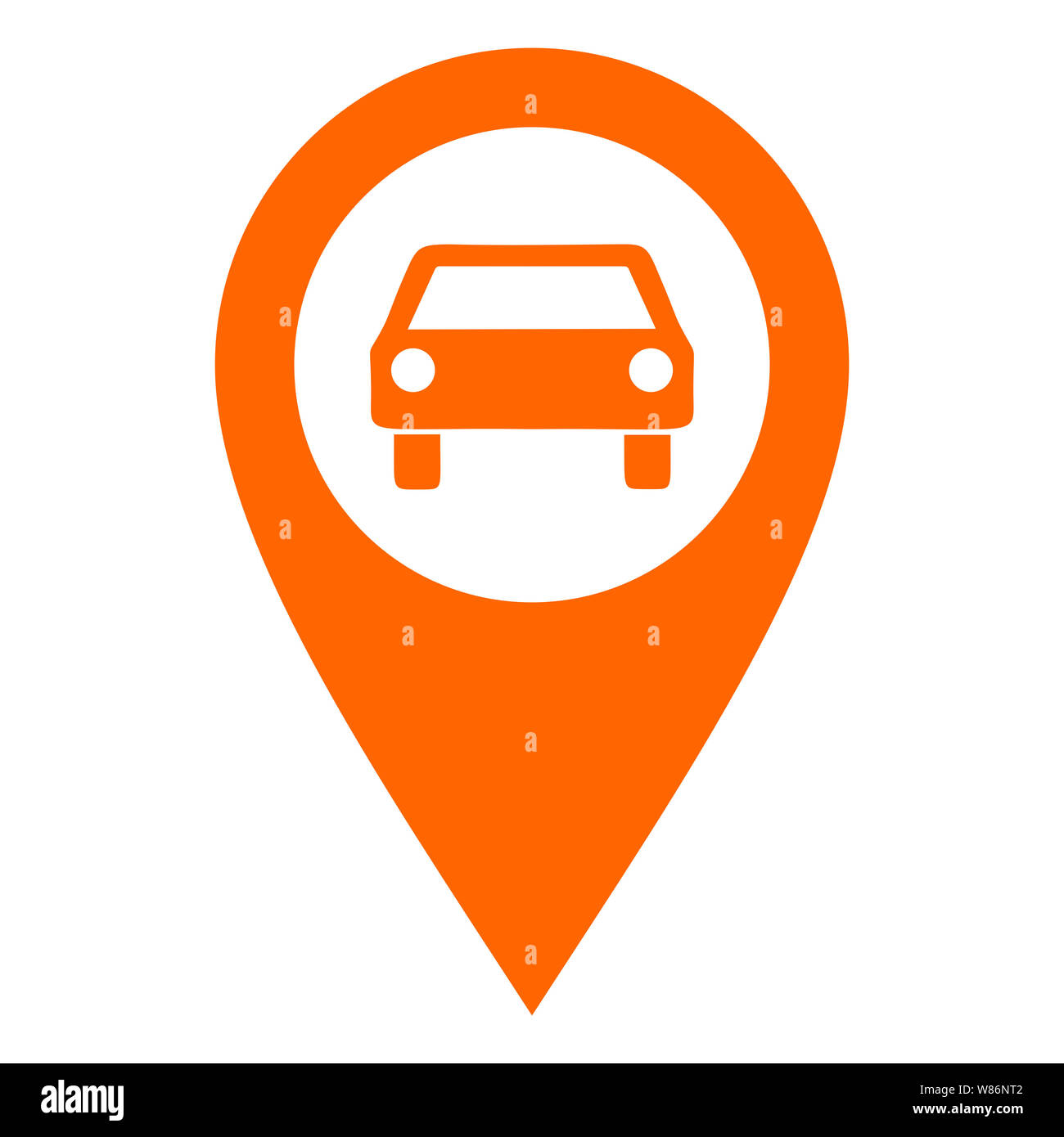 Car and location pin Stock Photo - Alamy