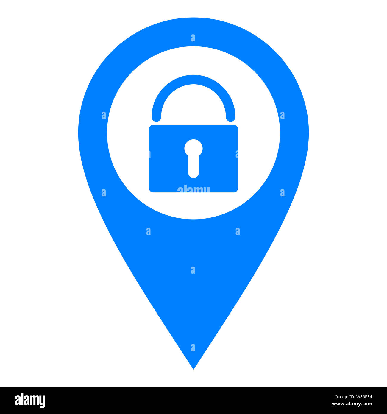 Map pointer lock icon hi-res stock photography and images - Alamy