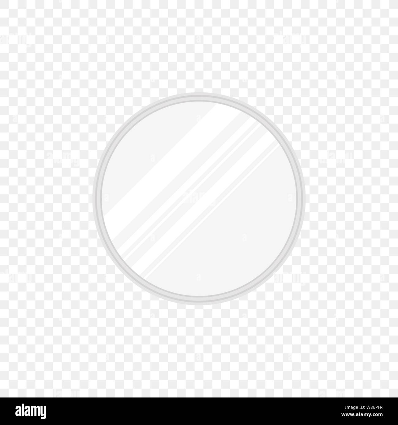 Vector realistic round mirrors with blurry reflection. Mirror frames or ...