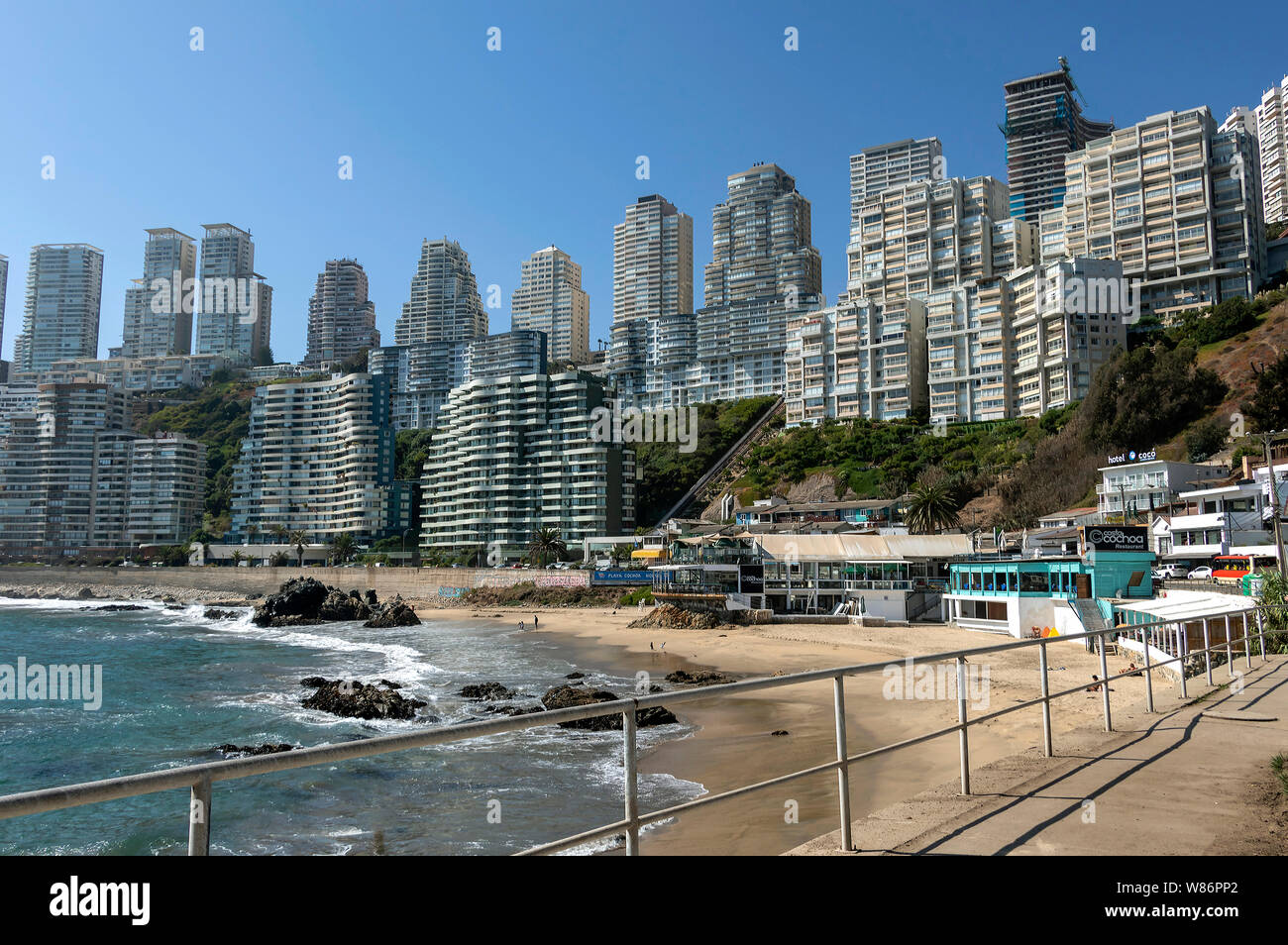 Cityview of Concon, coastal city with tourist resort modern white ...