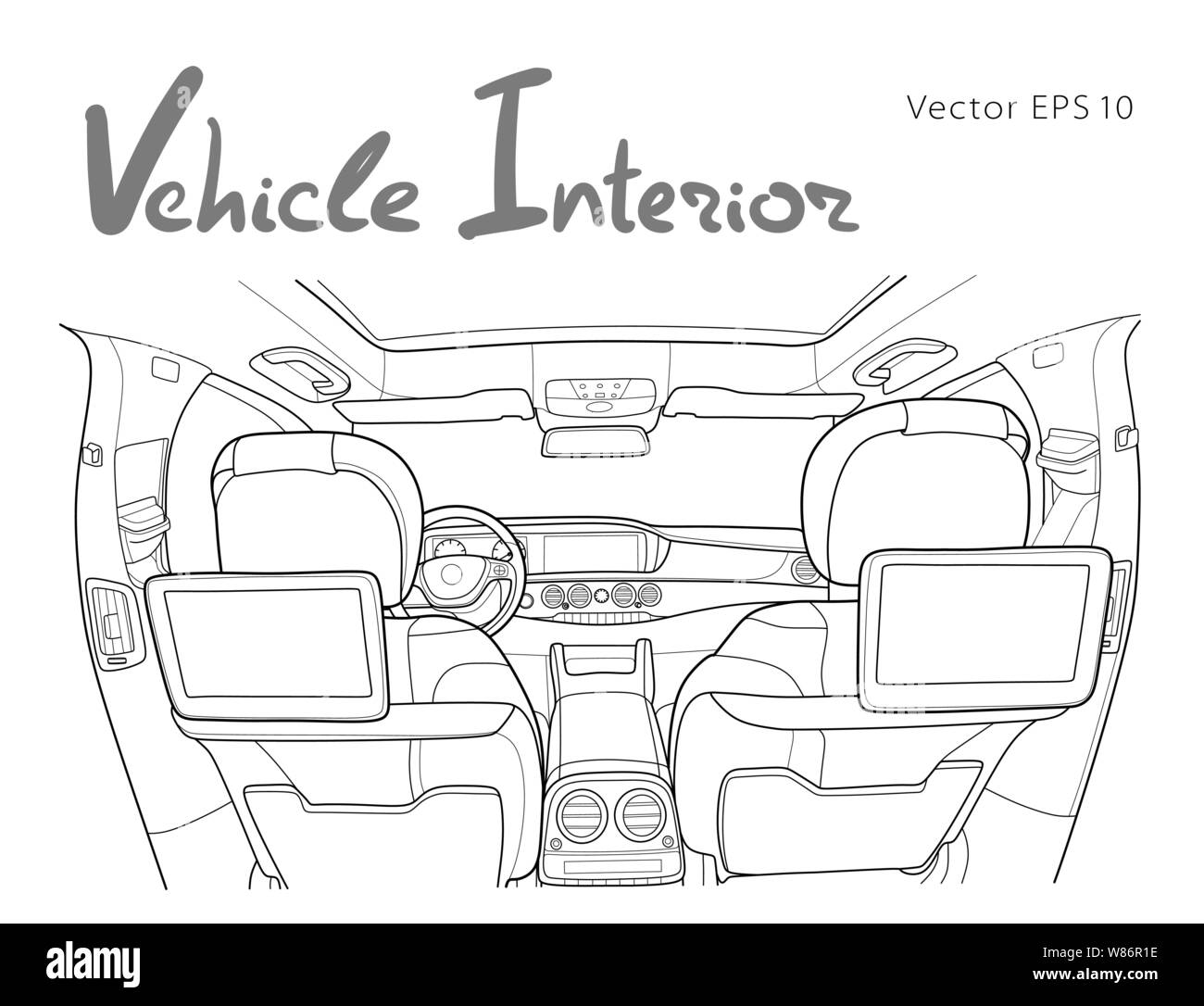 Machine inside. Interior of the vehicle. Vector Stock Vector Image ...