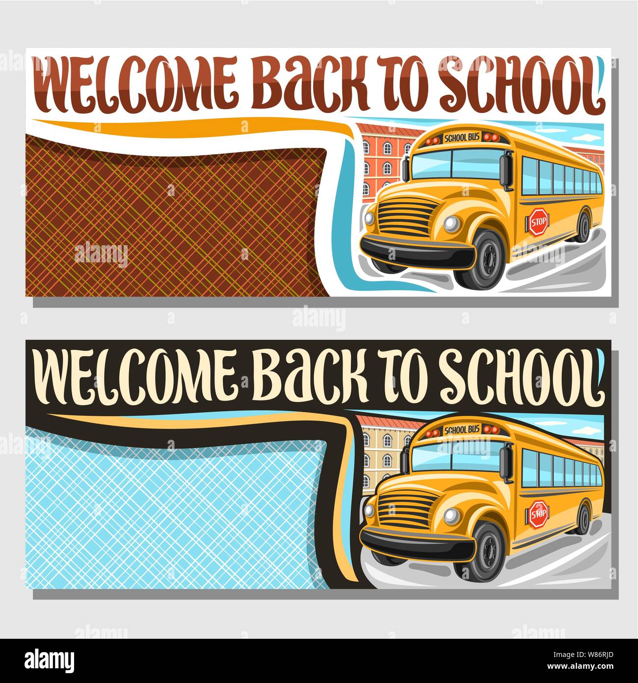 Vector banners with School Bus Stock Vector Image & Art - Alamy