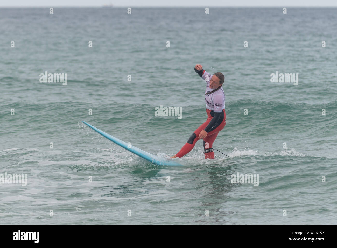 Surfing competition at Boardmasters 2019 Stock Photo - Alamy