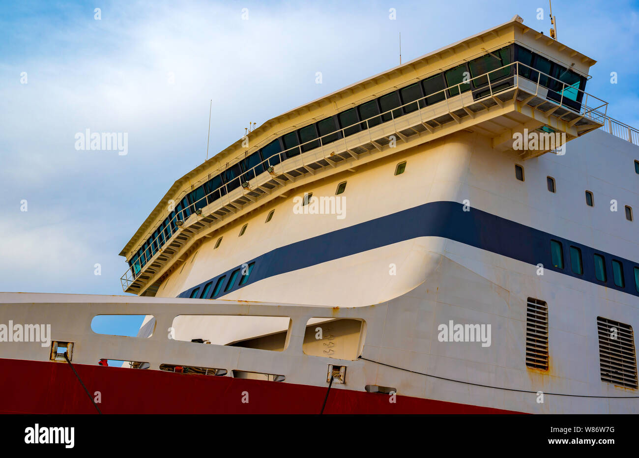 ferry ship stops in the port Stock Photo - Alamy