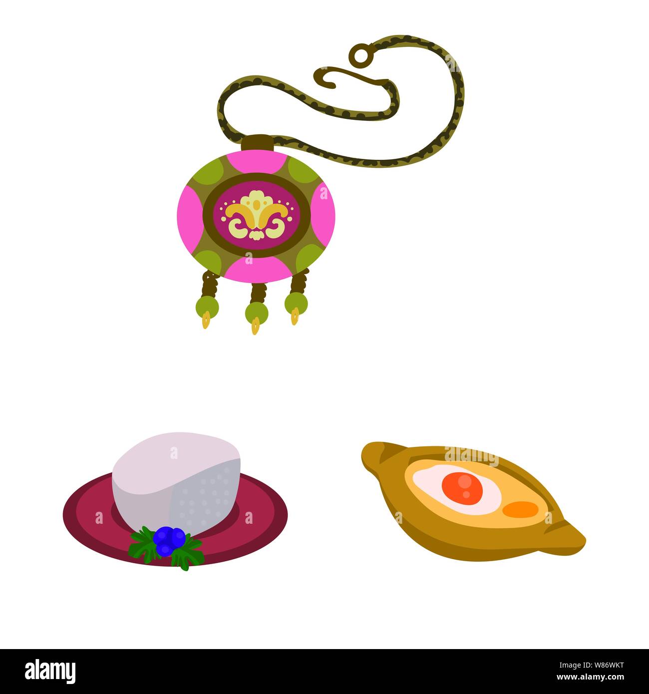 Vector illustration of Caucasus and traditions logo. Set of Caucasus ...