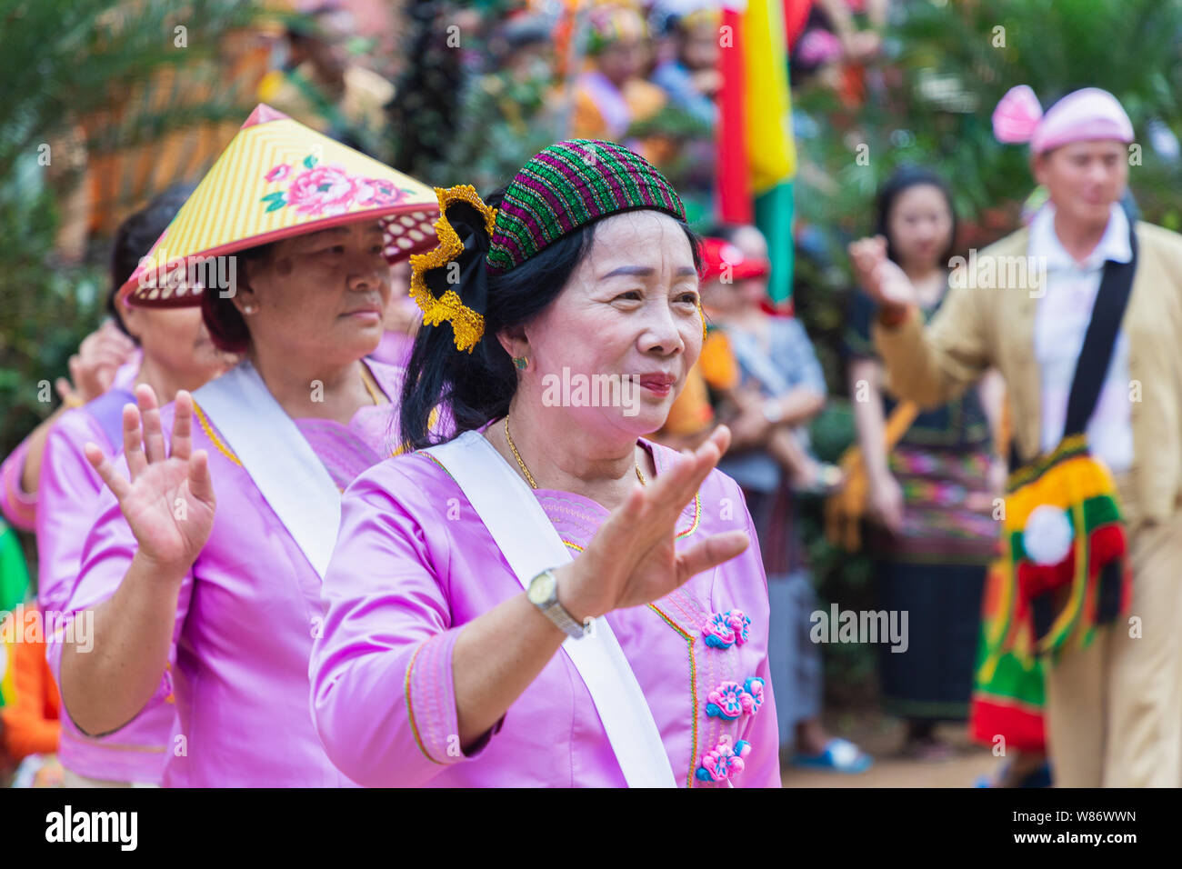 Group of Shan or Tai Yai (ethnic group living in parts of Myanmar and ...