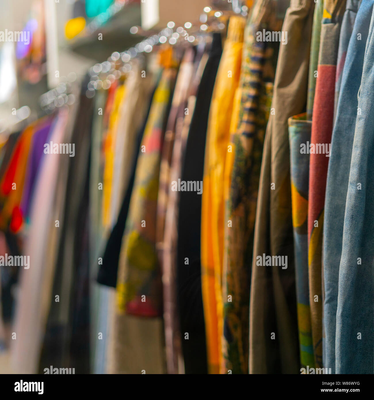 Clothing is sold at the store. Sell-out Stock Photo - Alamy