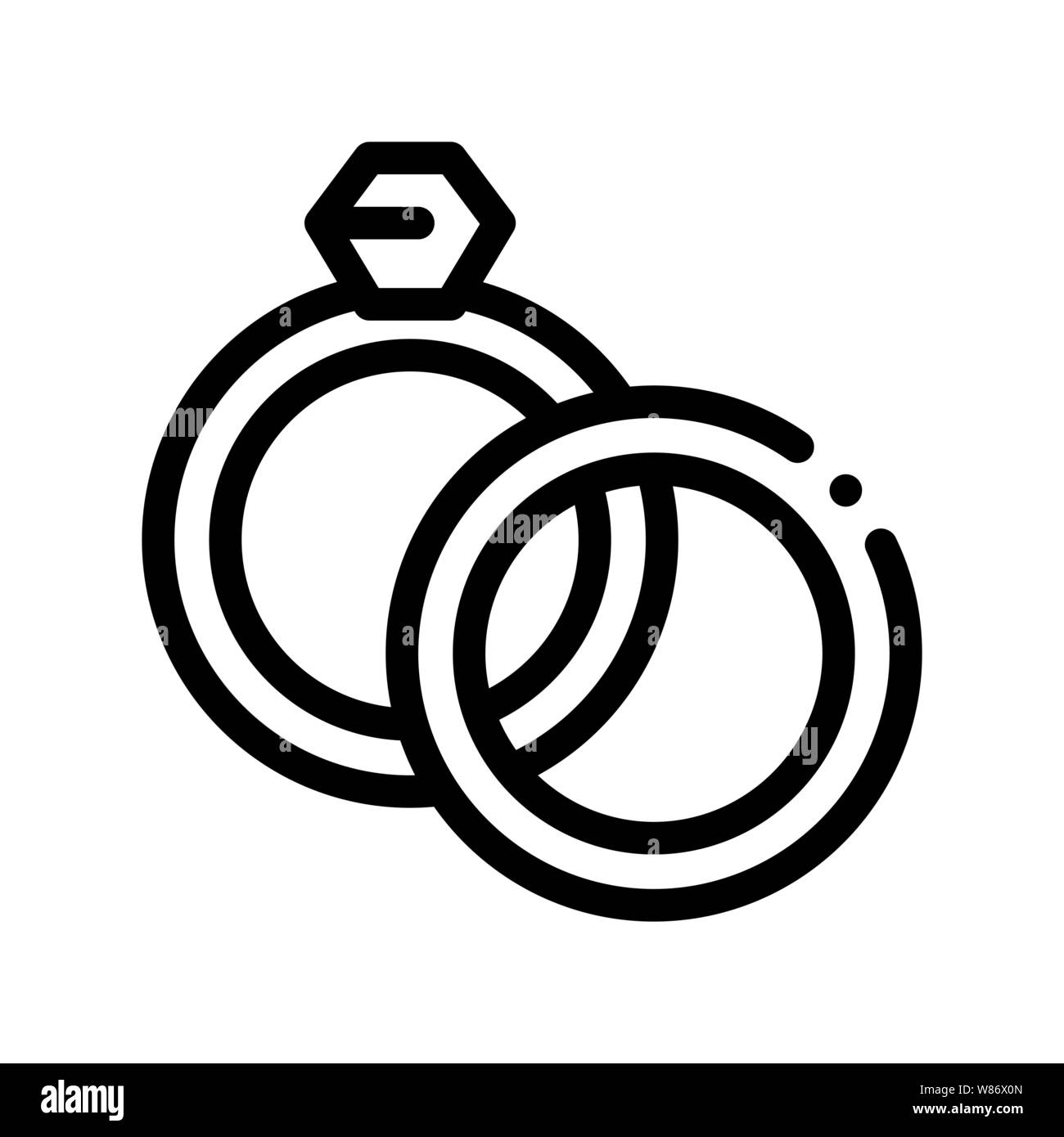 Rings Detail For Wedding Ceremony Vector Icon Stock Vector Image & Art ...