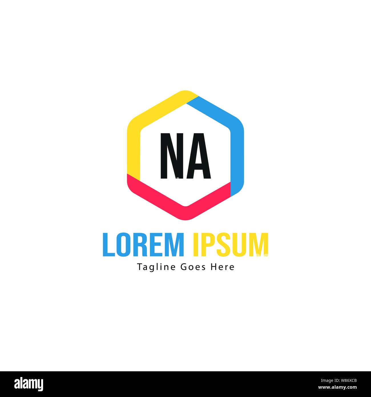 Initial NA logo template with modern frame. Minimalist NA letter logo ...