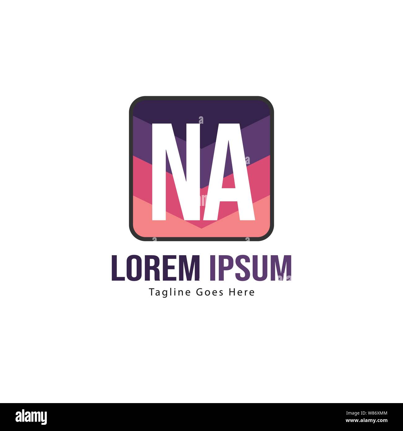 Initial NA logo template with modern frame. Minimalist NA letter logo ...