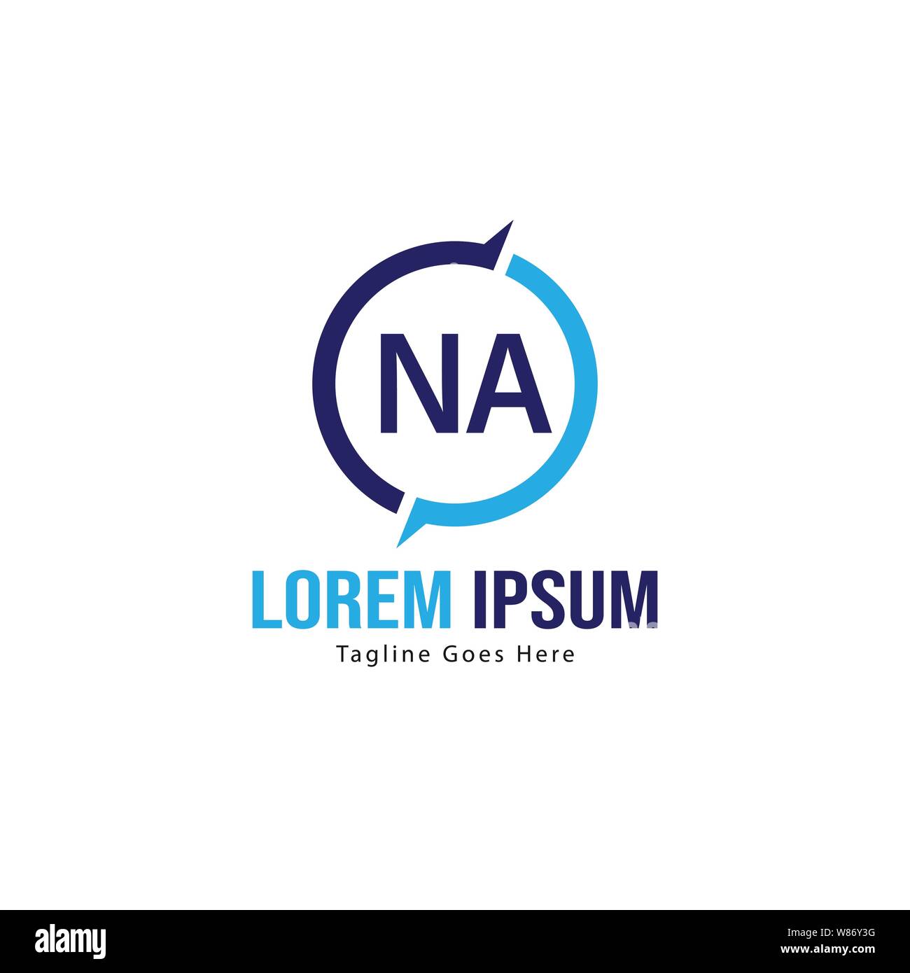 Initial NA logo template with modern frame. Minimalist NA letter logo ...