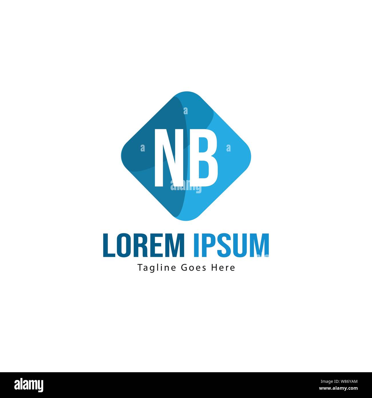 Initial NB logo template with modern frame. Minimalist NB letter logo ...