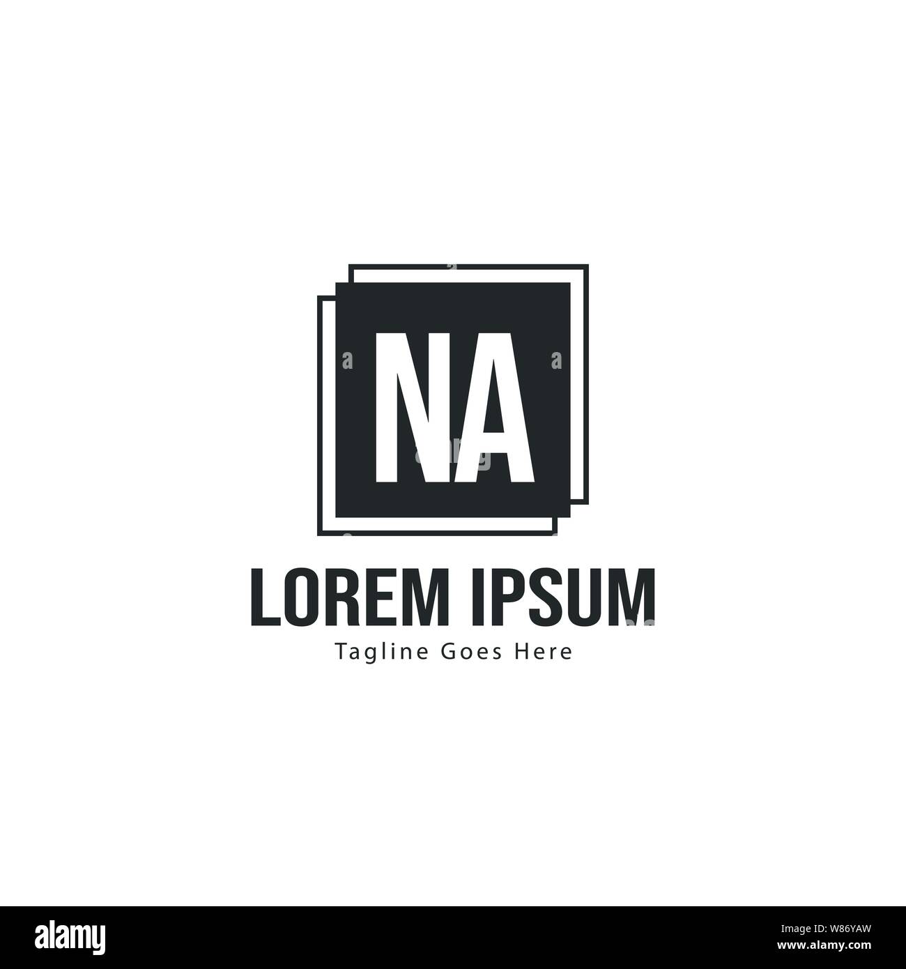 Initial NA logo template with modern frame. Minimalist NA letter logo ...