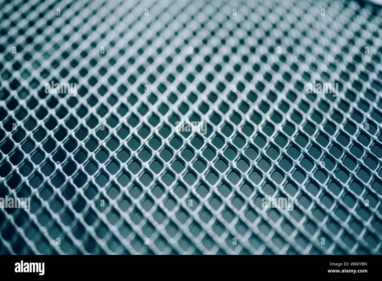 Metal background. Lattice texture with small cells grid. Selective ...