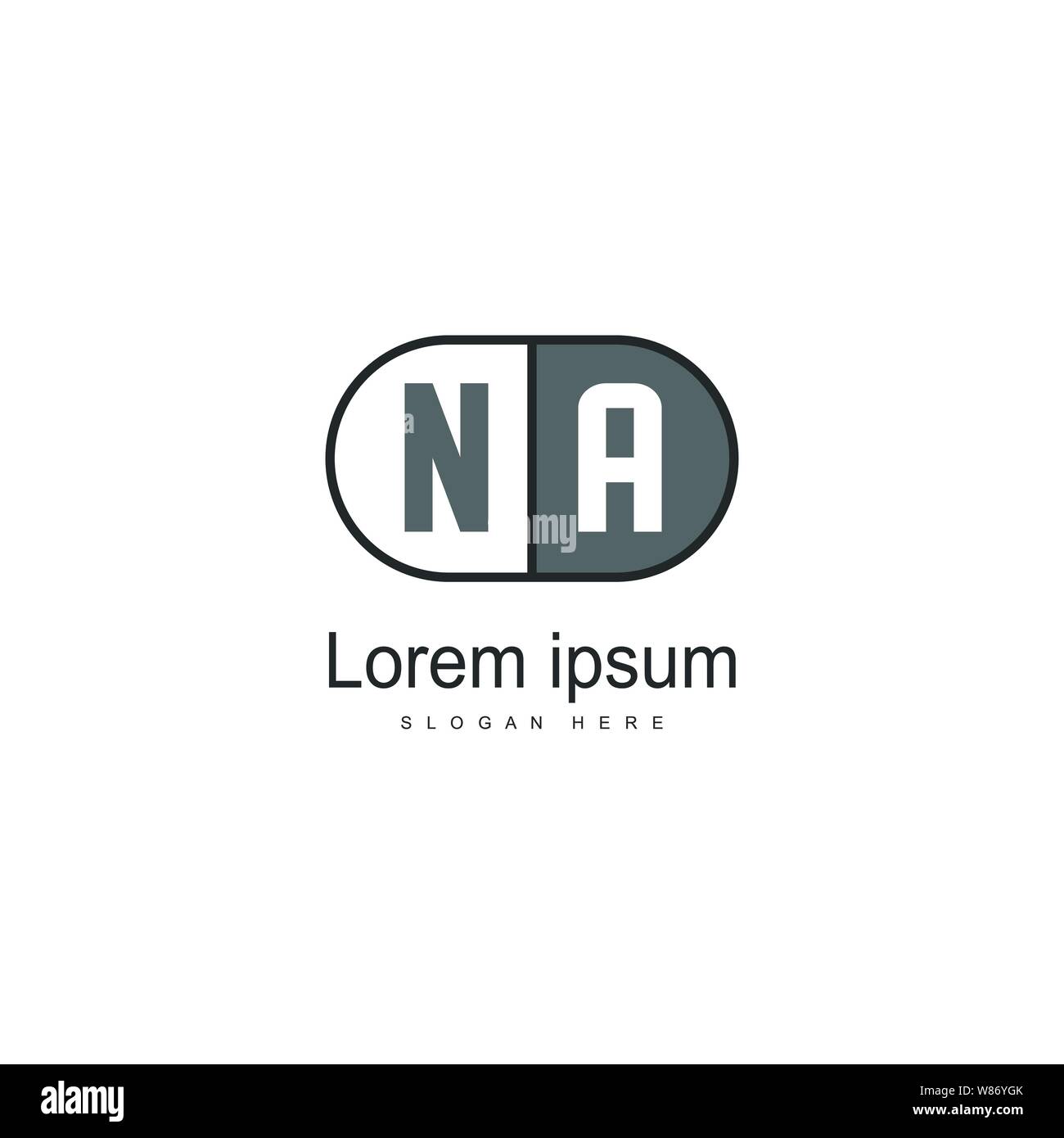 Initial NA logo template with modern frame. Minimalist NA letter logo ...