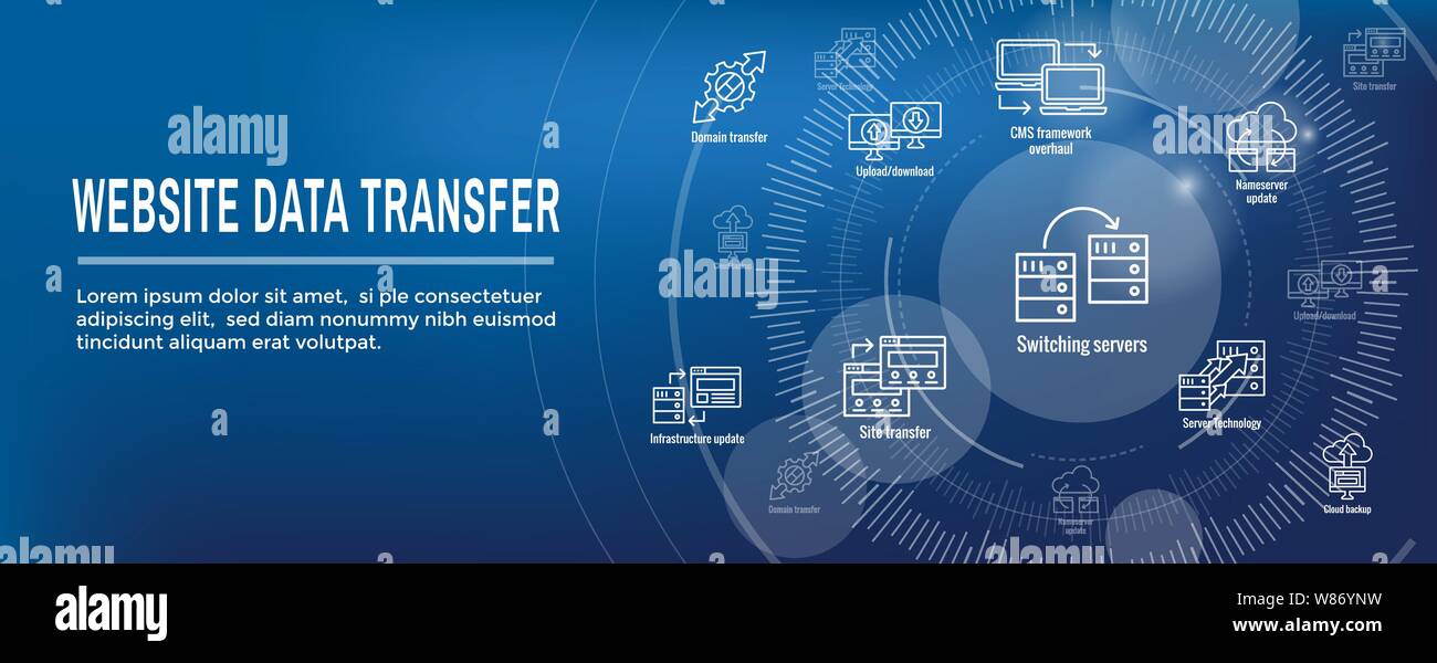 Website Data Transfer Icon Set - Web Header Banner Stock Vector Image ...