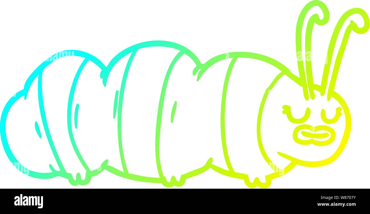 cold gradient line drawing of a funny cartoon bug Stock Vector Image ...