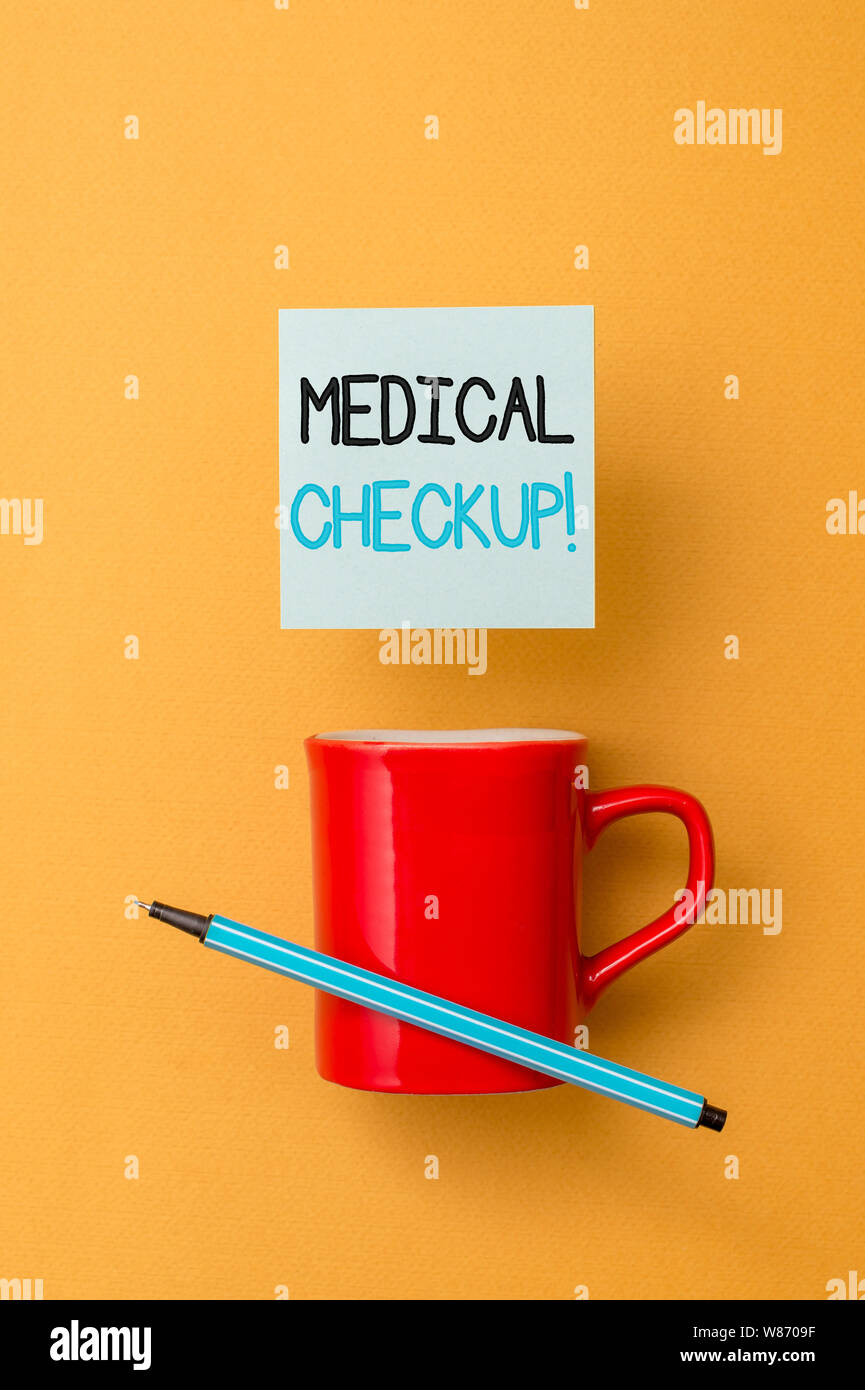 Writing note showing Medical Checkup. Business concept for thorough ...
