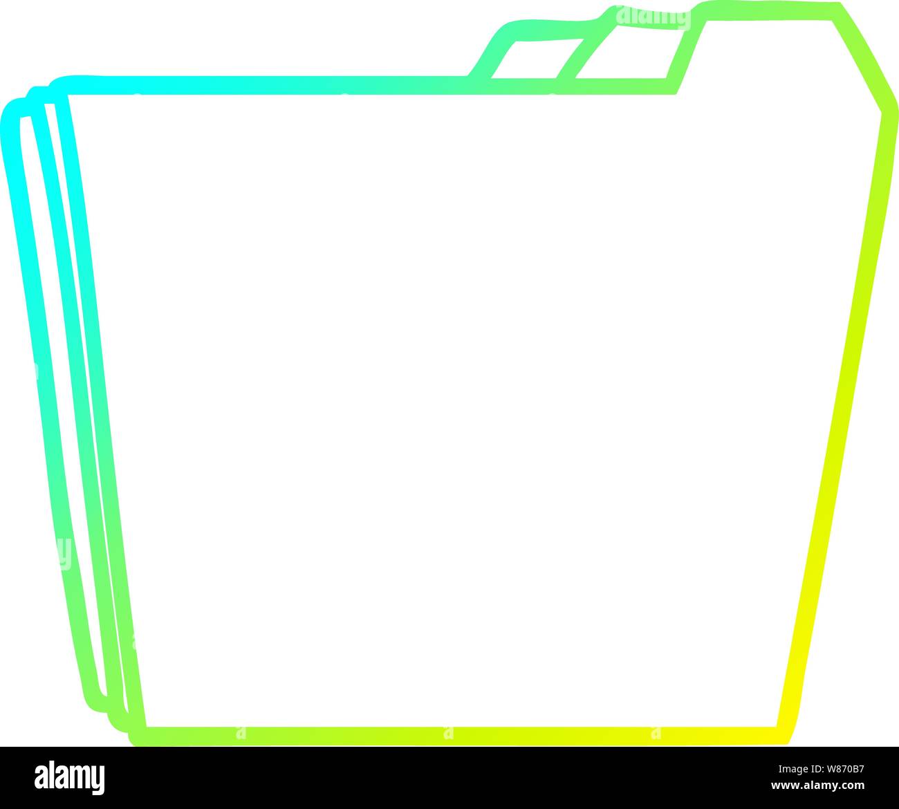 cold gradient line drawing of a cartoon business folders Stock Vector ...