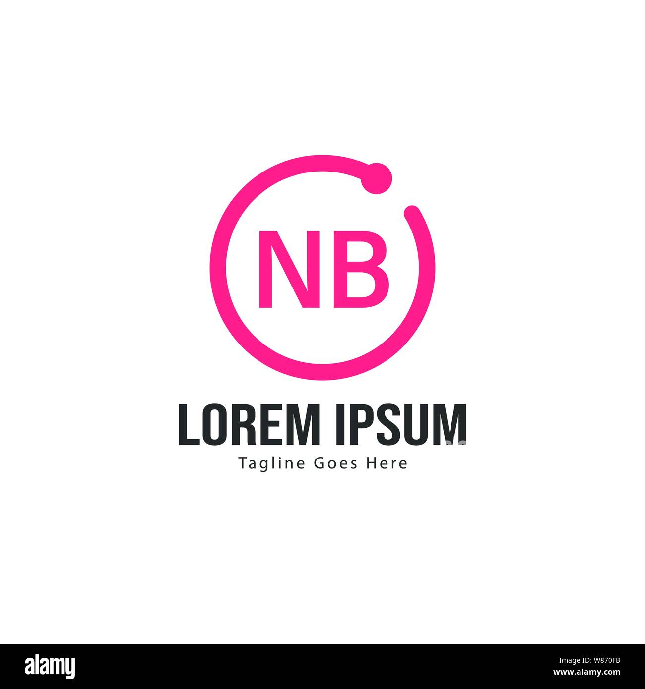 Initial NB logo template with modern frame. Minimalist NB letter logo ...