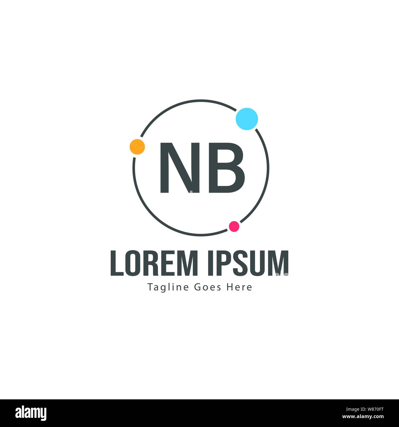 Initial NB logo template with modern frame. Minimalist NB letter logo ...