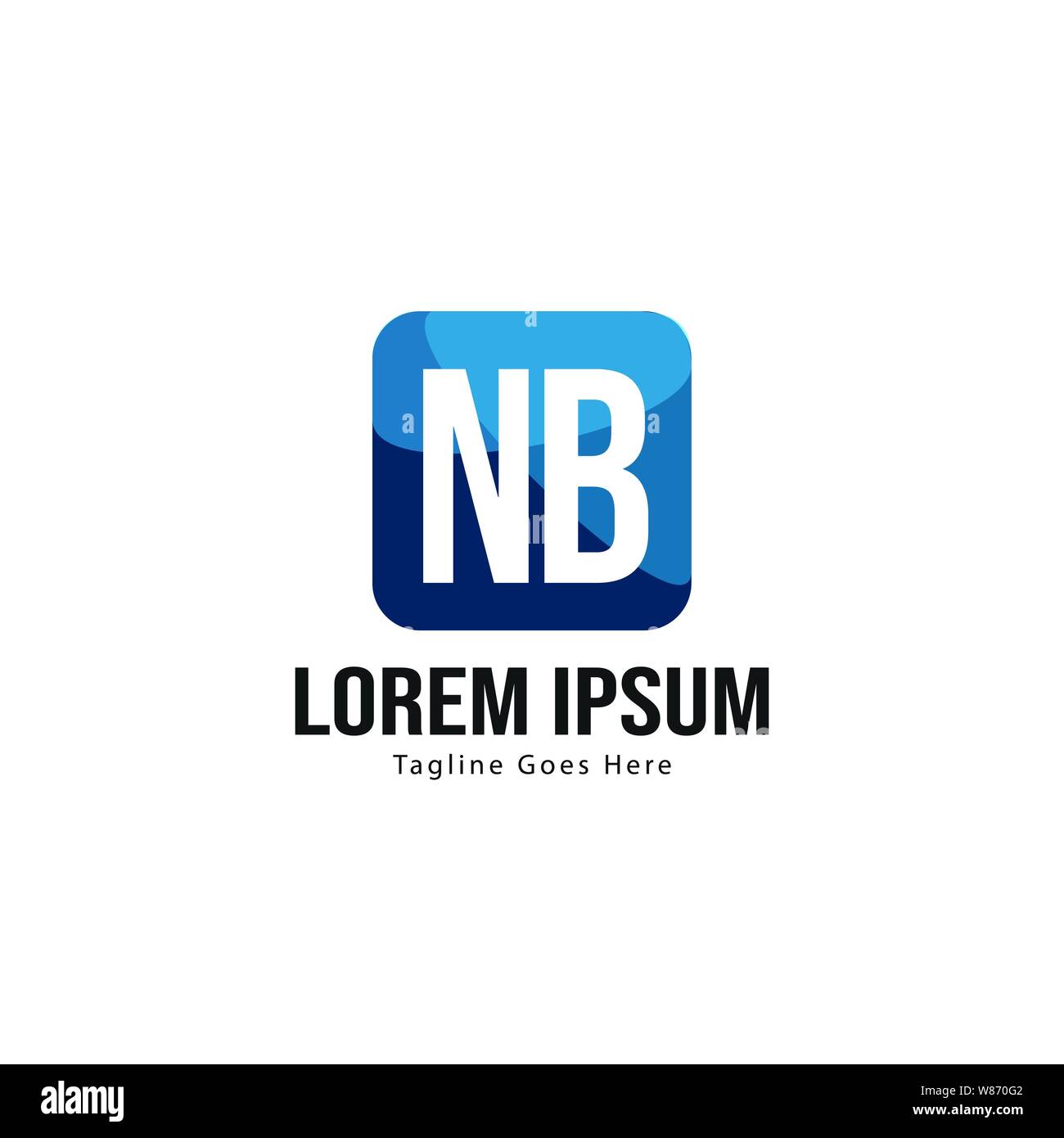 Initial NB logo template with modern frame. Minimalist NB letter logo ...