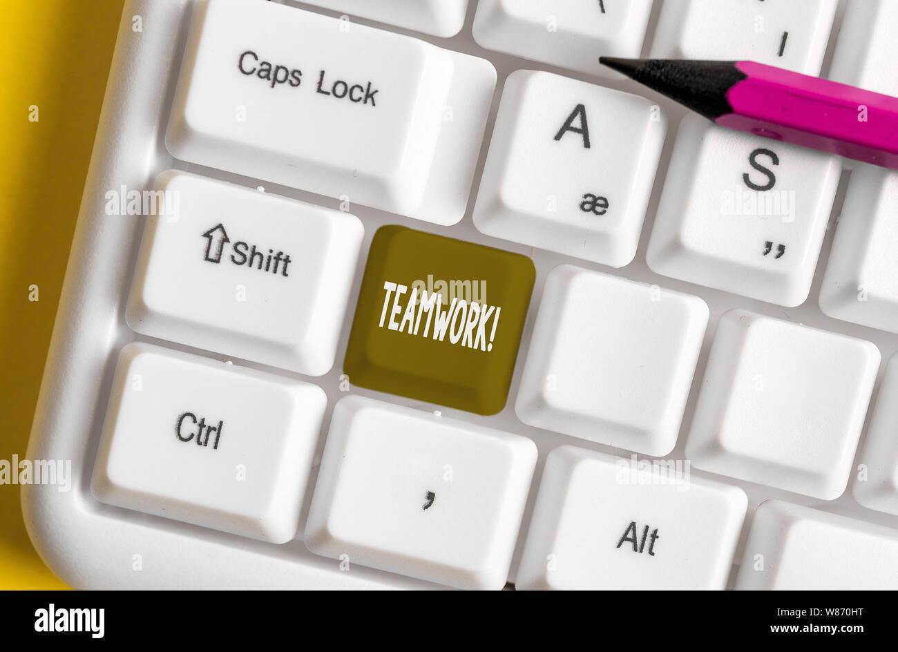 Writing note showing Teamwork. Business concept for combined action of ...