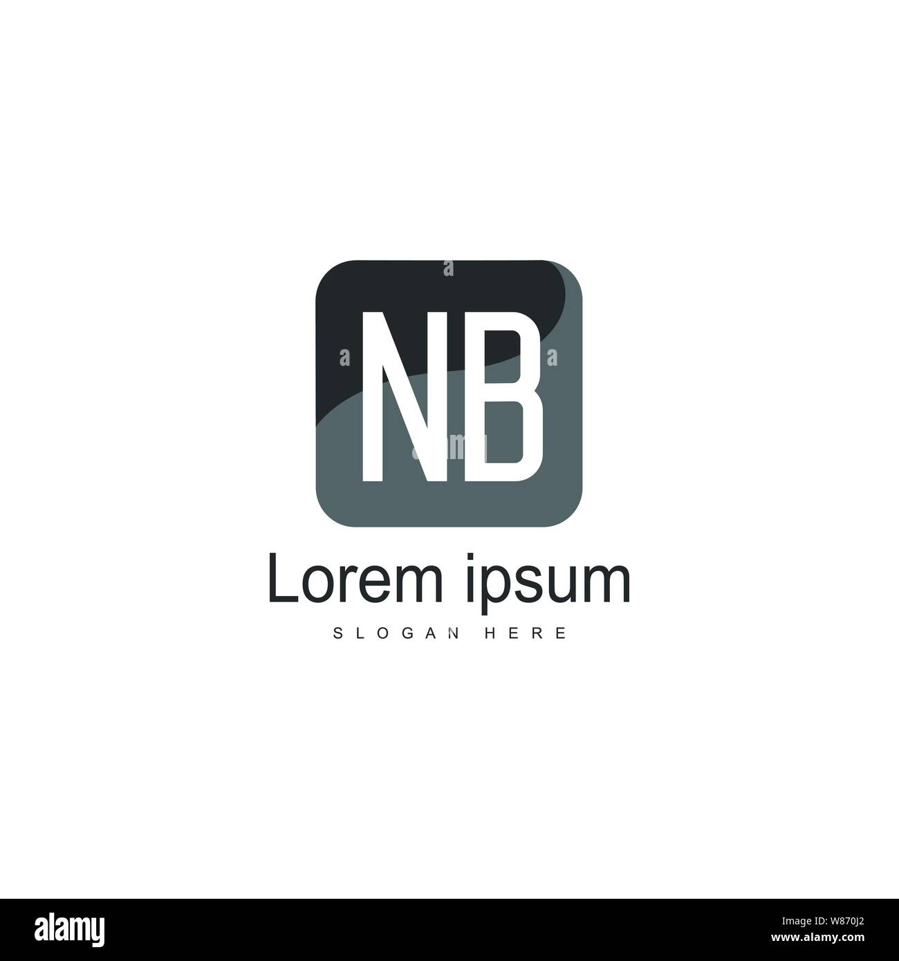 Initial NB logo template with modern frame. Minimalist NB letter logo ...