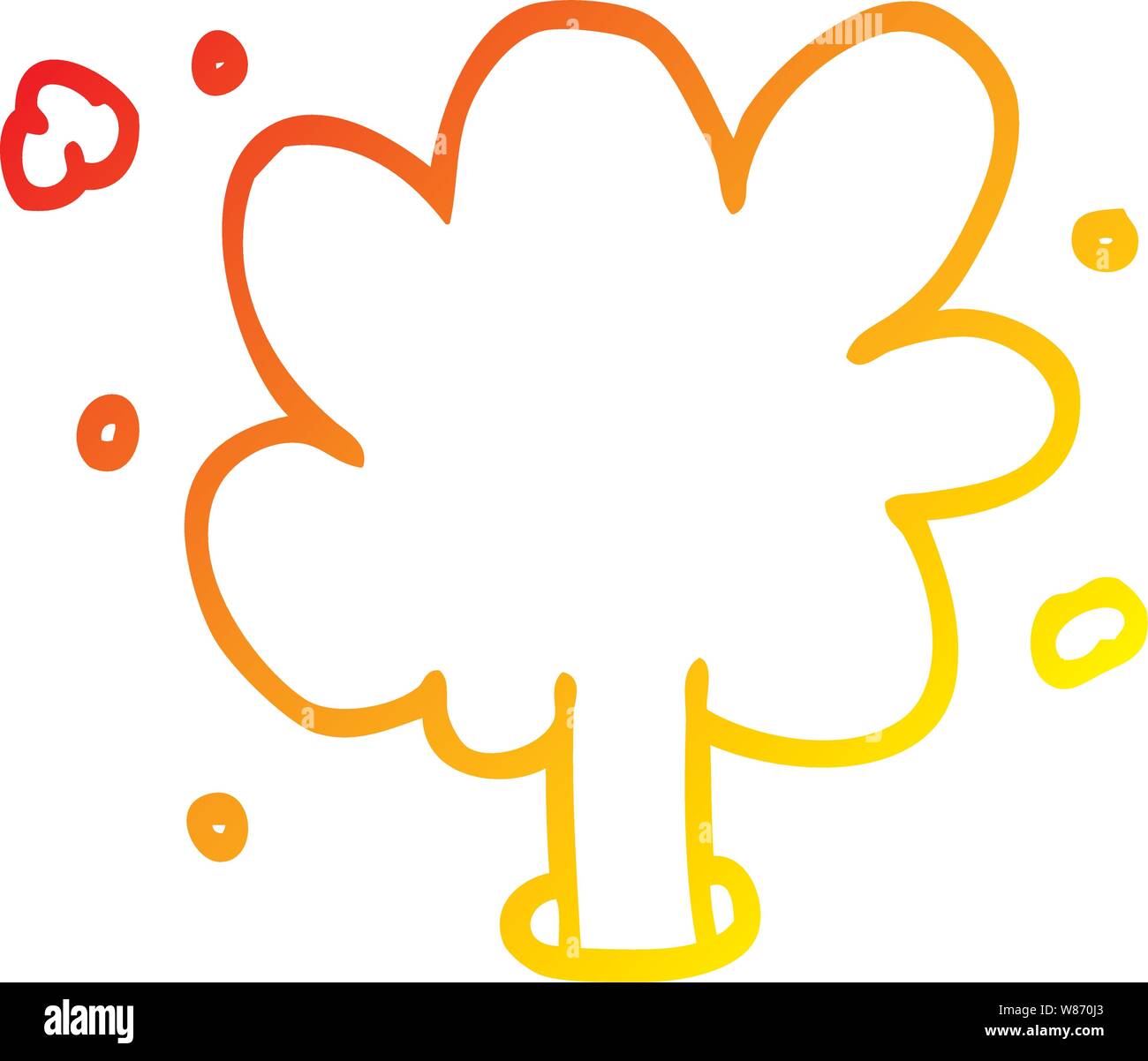 warm gradient line drawing of a cartoon spouting water Stock Vector ...