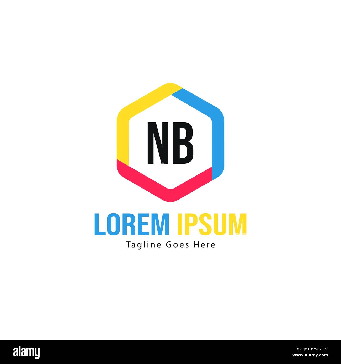 Initial NB logo template with modern frame. Minimalist NB letter logo ...