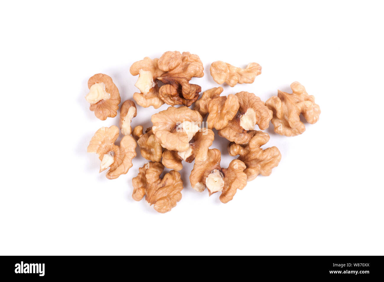 Fresh peeled walnuts on a white background. Isolate Stock Photo - Alamy