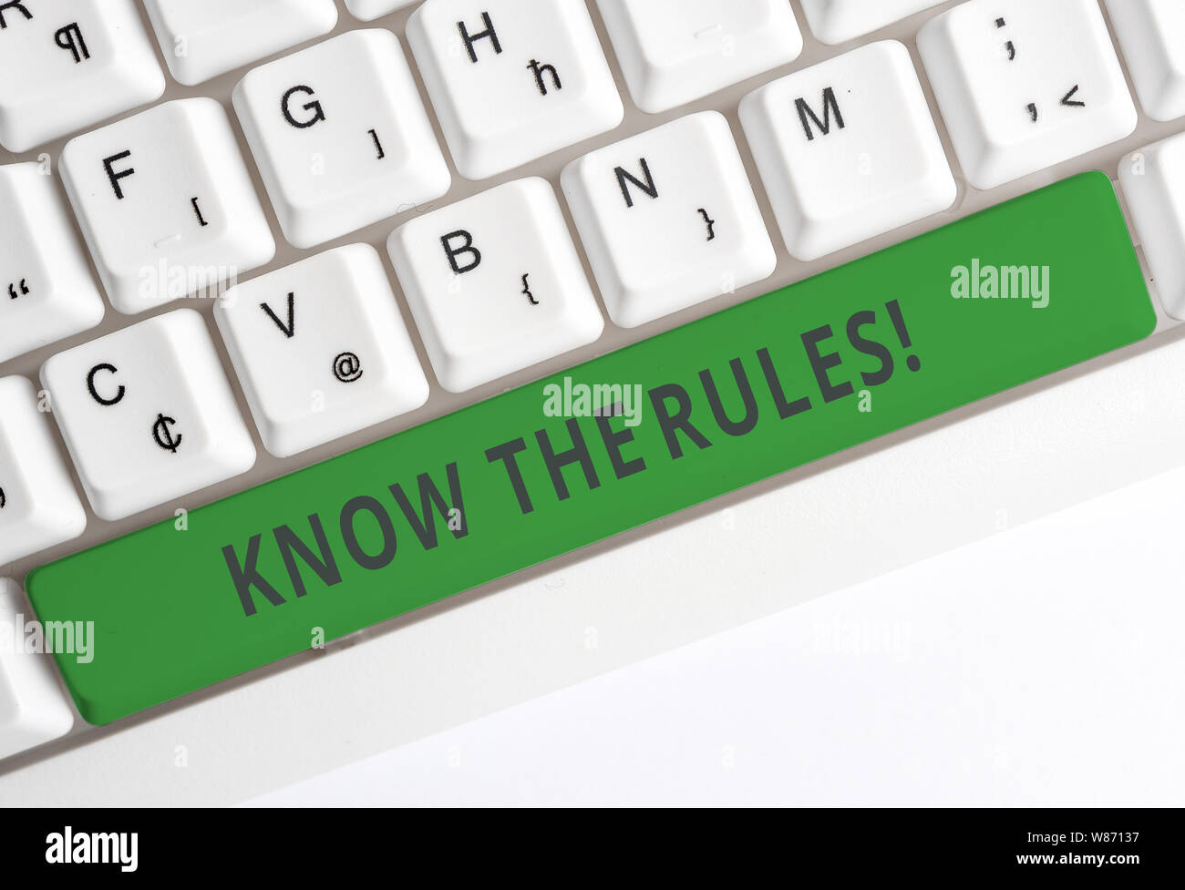 Text sign showing Know The Rules. Business photo showcasing set ...