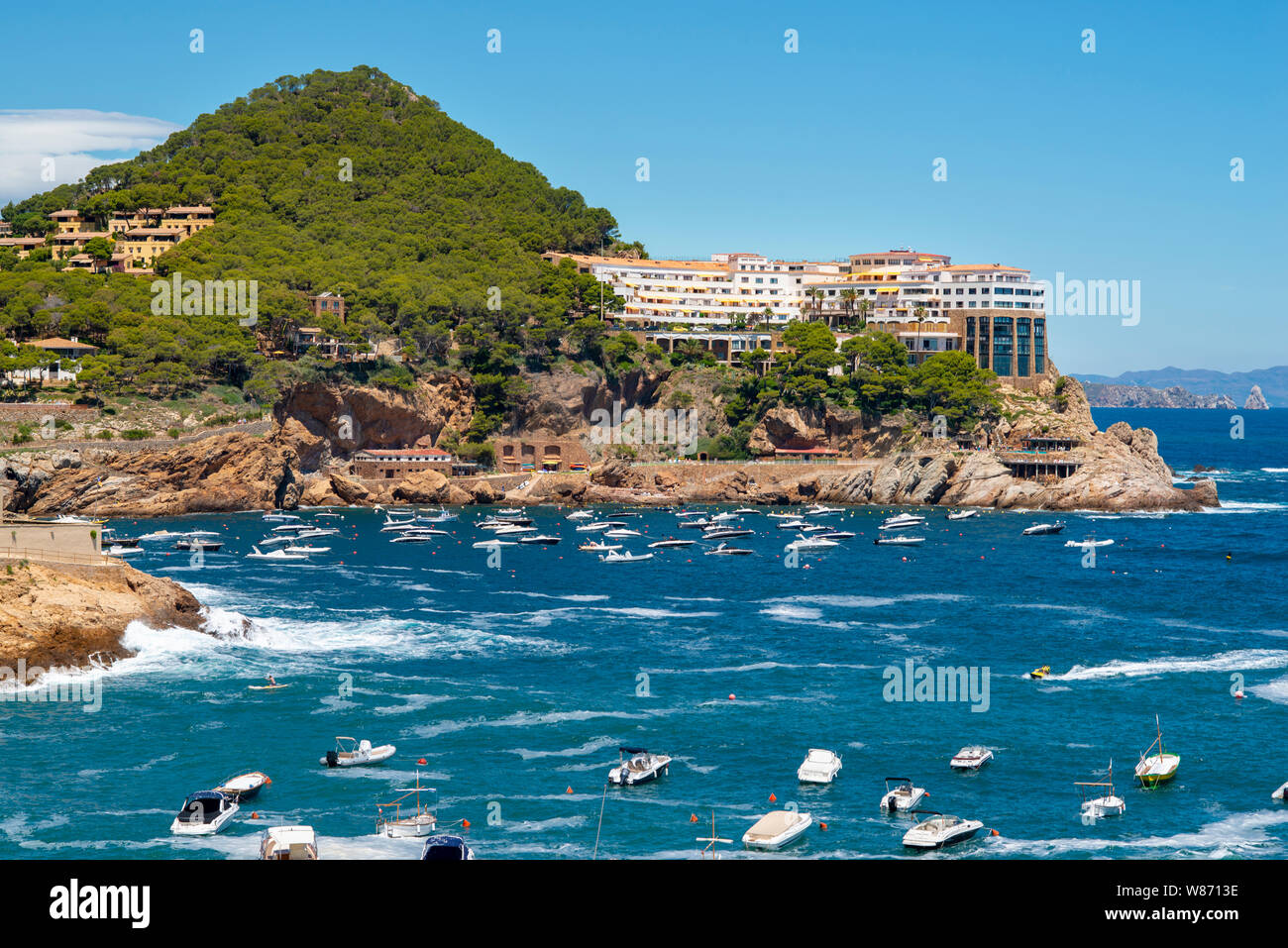 Aerial view of Sa Tuna beach resort Costa Brava Spain Stock Photo - Alamy