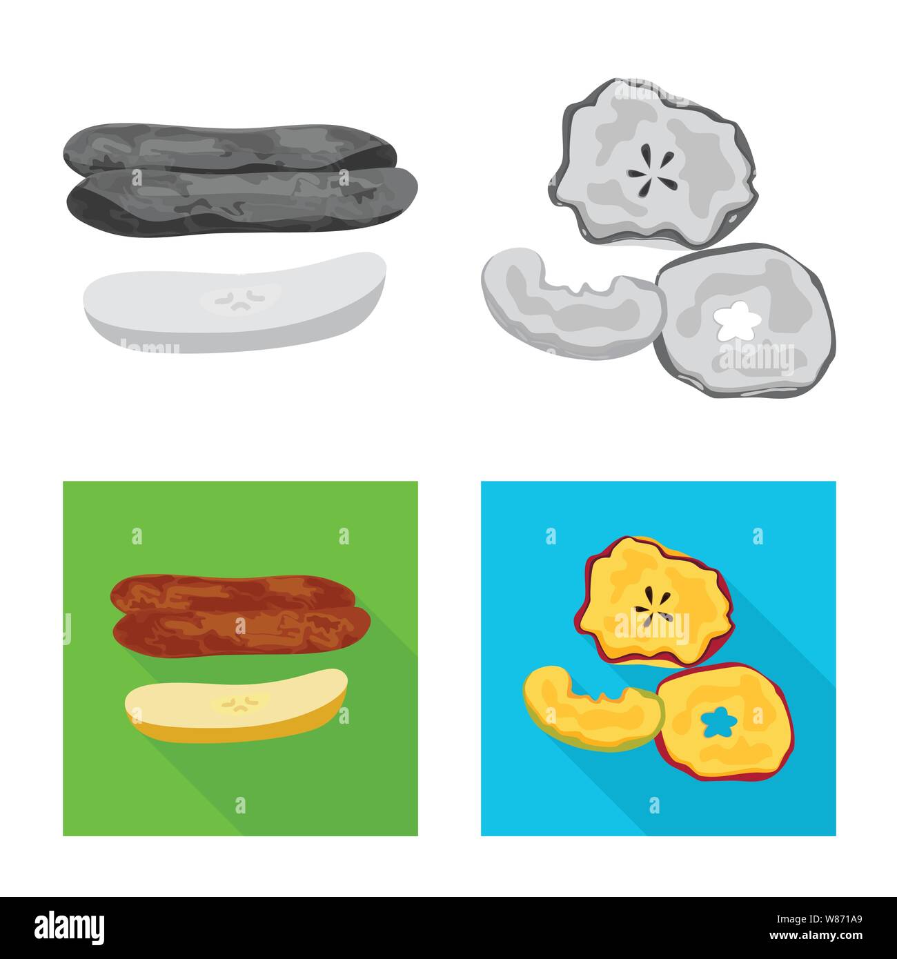 Vector illustration of food and raw sign. Set of food and nature vector ...
