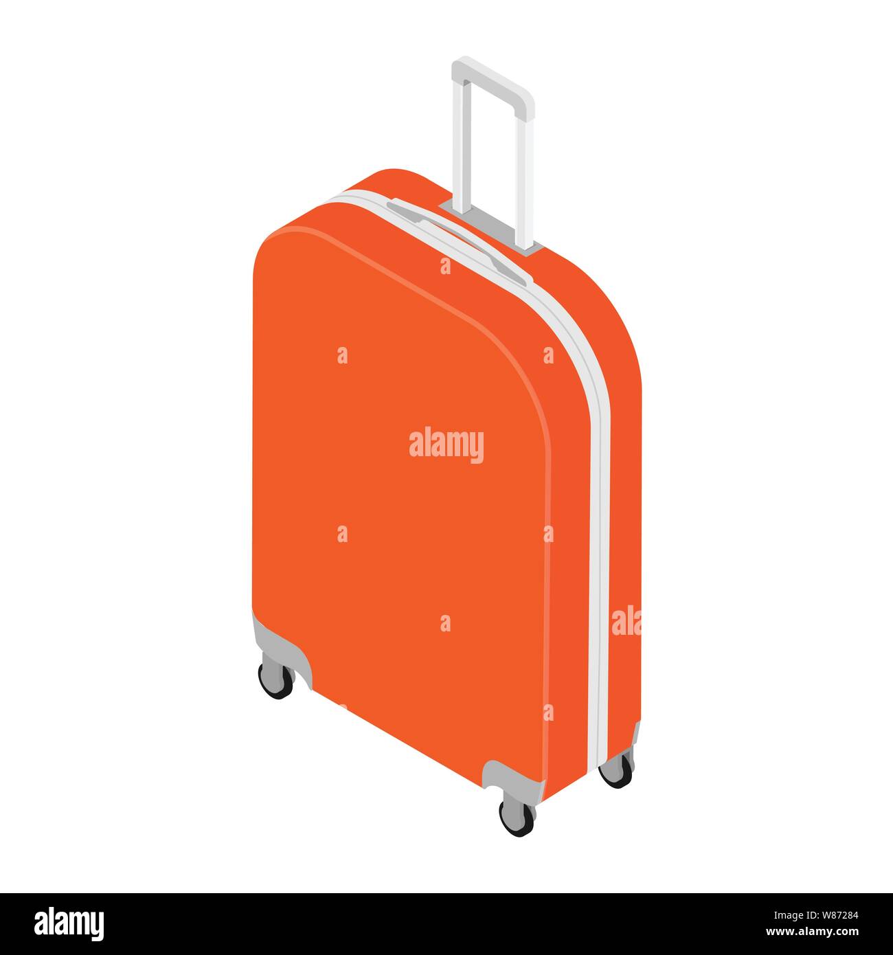 Isometric realistic travel suitcase with wheels isolated on white ...