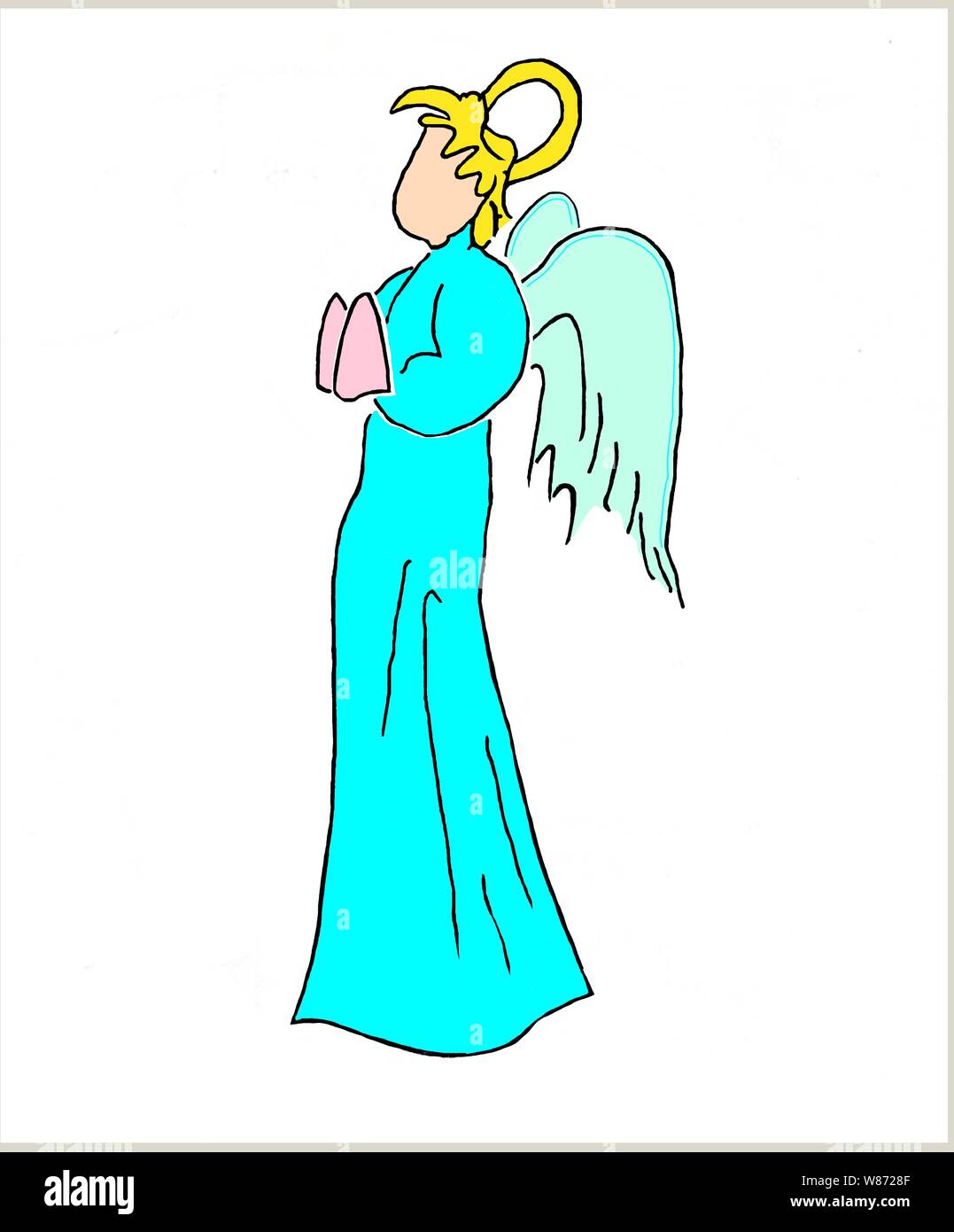 illustration of an angel praying Stock Photo - Alamy