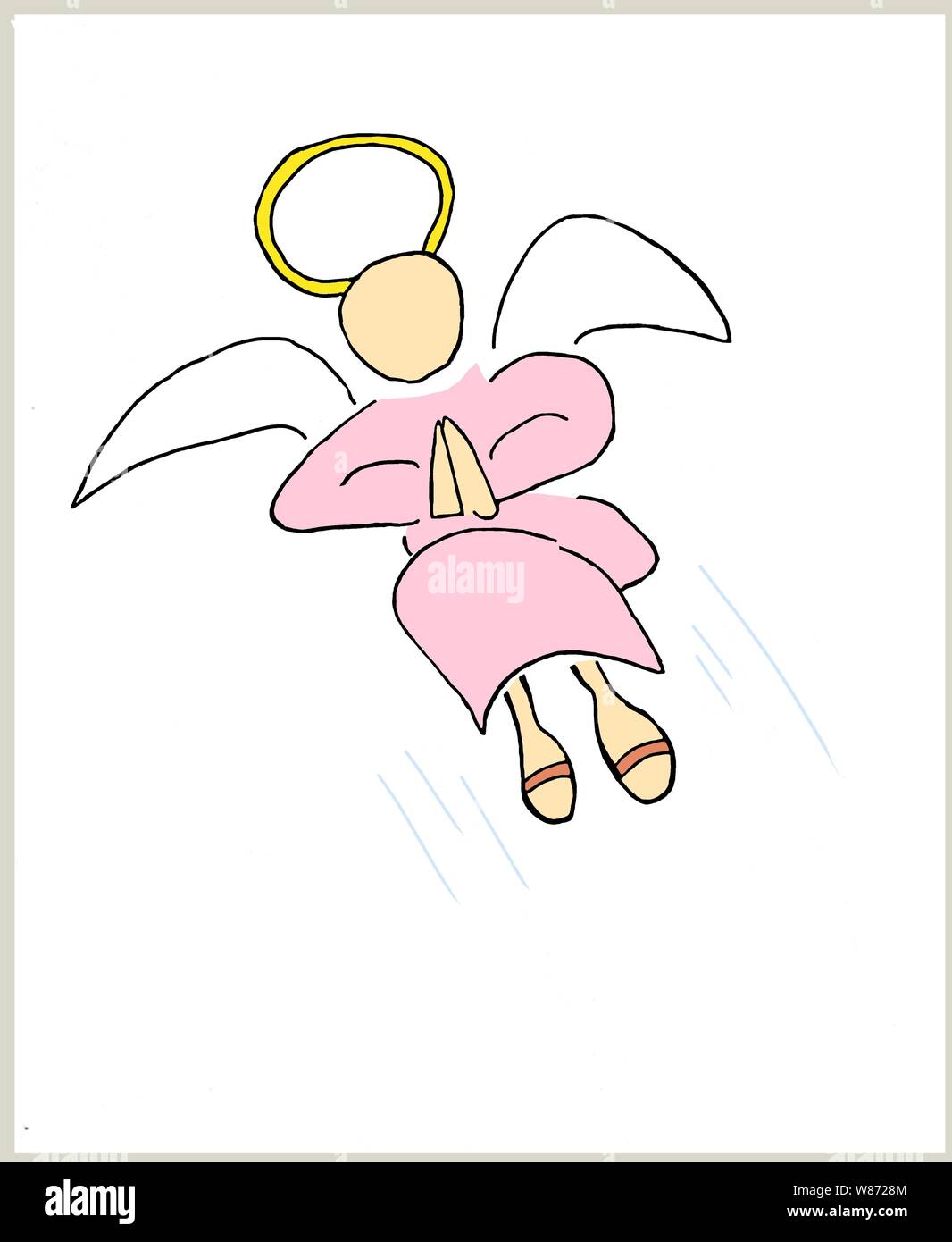 Jumping angel drawing hi-res stock photography and images - Alamy